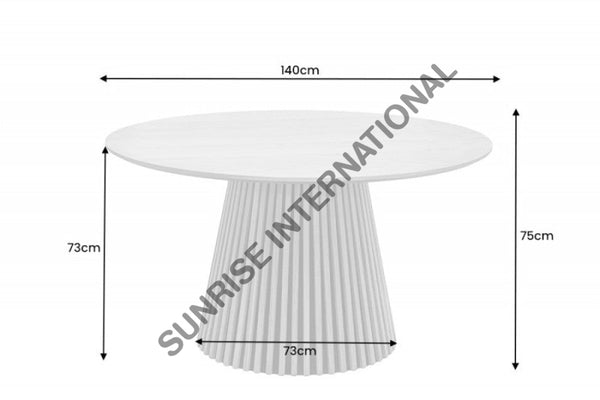 Buy solid wood 6 seater Round dining table online in best design ...